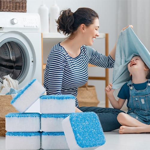 Washing Machine Cleaner Cleaning Tablets - Washing Machine Tablets to Clean Washer Washers Washer Cleaner and Deodorizer for Front Load & Top Load Washer Laundry Cleaner 12 PACK