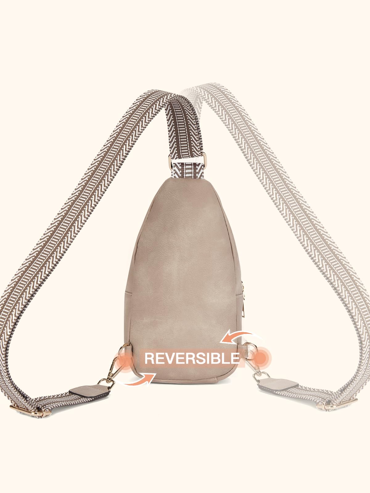Telena Sling Bag for Women Crossbody Fanny Packs for Women Leather Sling Chest Bag with Adjustable Strap Cloud Grey