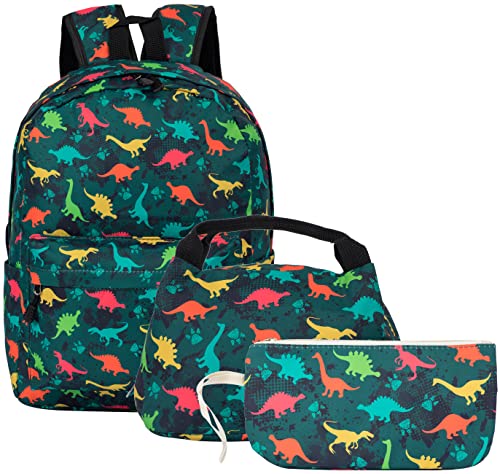 Dinosaur Backpack Set 3 Piece Preschool Schoolbag Shoulder School Book Bags Travel Bags For Kids Boys Girls Gifts