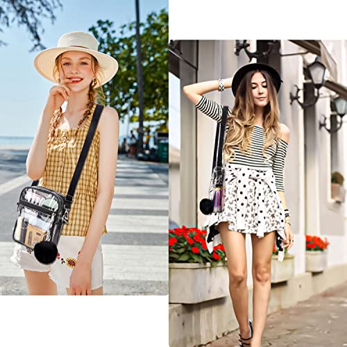 LYroo Clear Bag Stadium Approved Mini Backpack and Clear Crossbody Bag for Women Stadium Concert