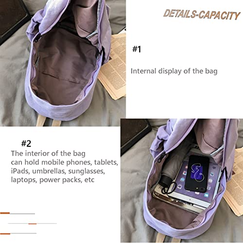 KARRESLY Student Schoolbag Casual Personality Backpack Washed Canvas Literary College Style Backpack(Green)