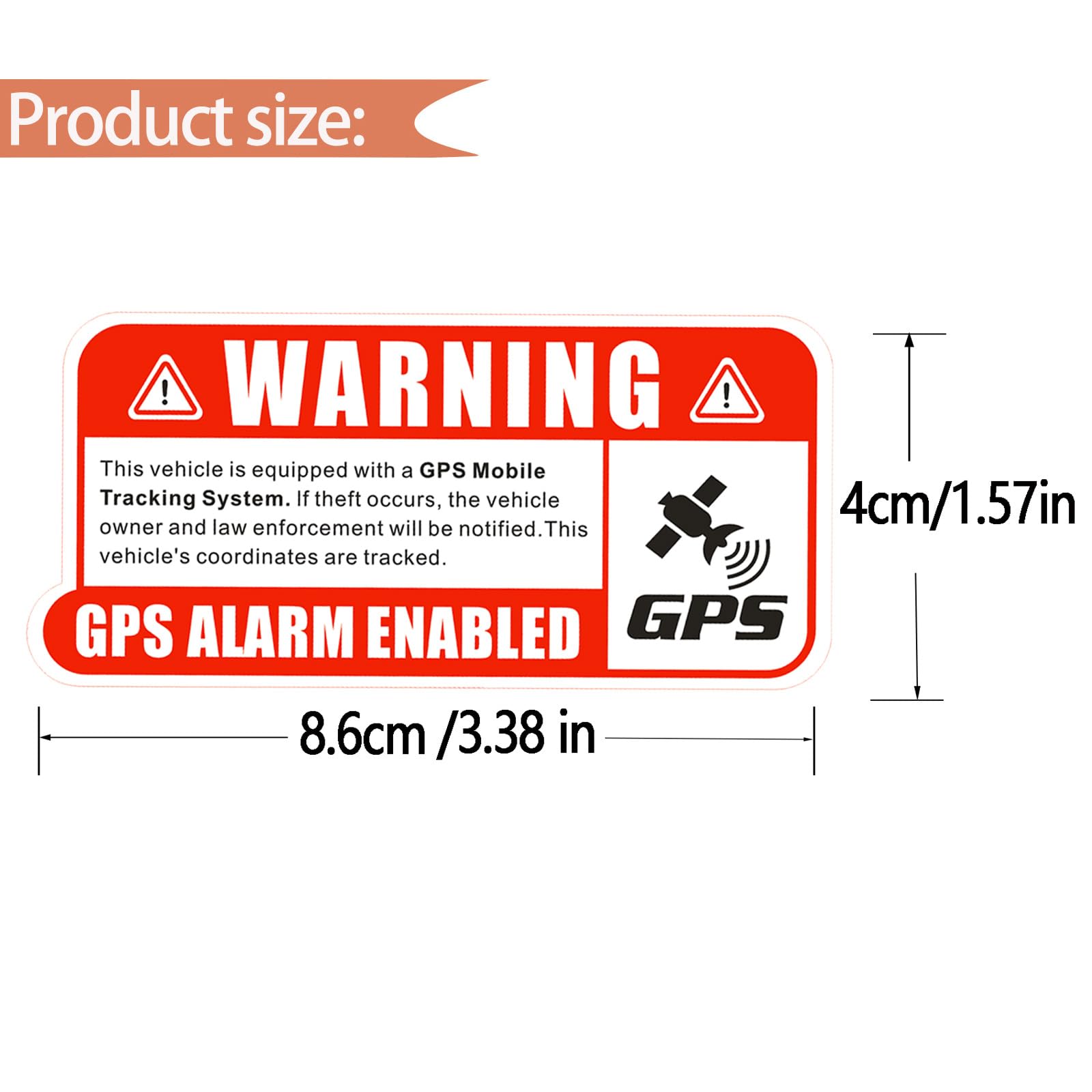 HMDZMR Anti-Theft GPS Tracking Sticker Set, Car Vehicle Stickers with GPS Tracking Warning, Self Adhesive Car Decals for Bicycle Car Truck Trailer Vehicle Safety Bumper (6Pcs)