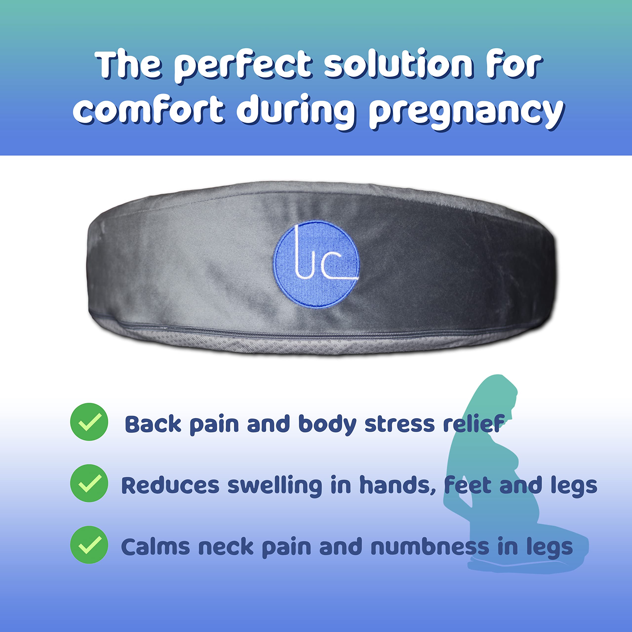 UC Pregnancy Pillow Wedge for Belly Support| Maternity Wedge Pillow for Pregnancy | Belly Wedge Pillow | Pregnancy Wedge Pillows Support Body, Legs, Back, Knees