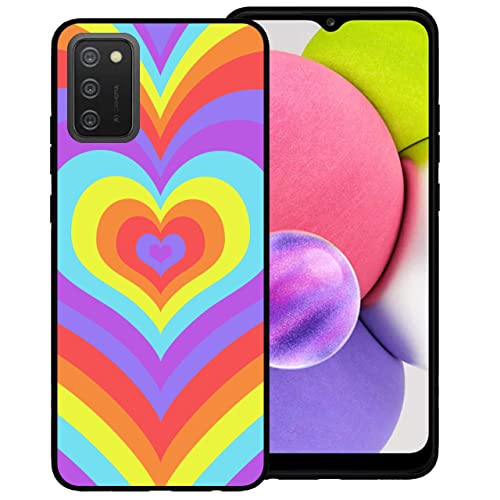 zaztify Compatible with Samsung Galaxy A04, Colorful Heart Tunnel Center Love Swirl Cute Pattern Shockproof Protective Anti-Slip Thin Slim Soft Phone Case Cover Shell