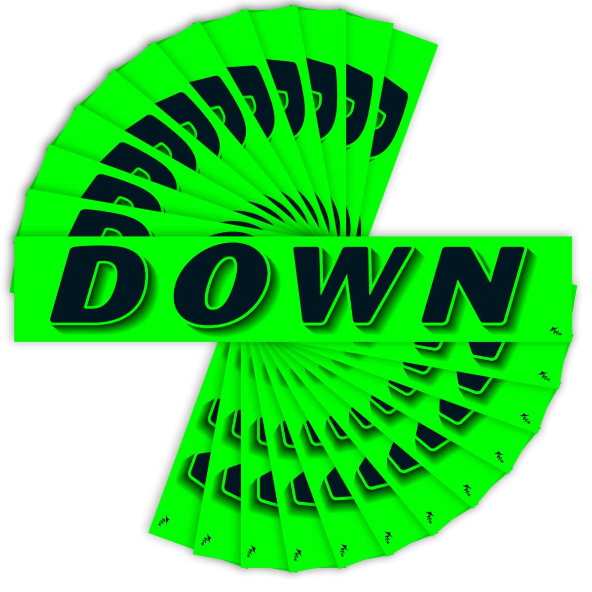 VERSA-TAGS 7.5" Black/Green Vinyl Number Decals 11 Dozen Set Windshield Pricing & 1 Pack of Each of Cash, Down, Financing Available 14.5" x 2.75" Sticker Windshield Decal Auto Dealership