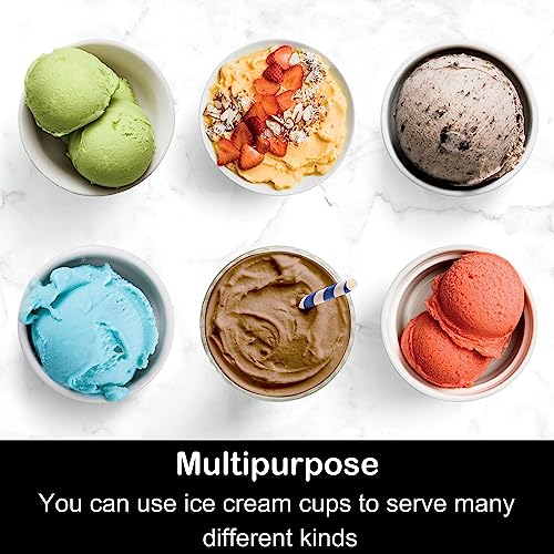 SEVEMIL Ice Cream Pints Containers, 16oz Cups Replacement for Ninja Pints and Lids Compatible with NC299AMZ & NC300s Series Ice Cream Maker, Dishwasher Safe & Leak Proof Lids 2 Pack
