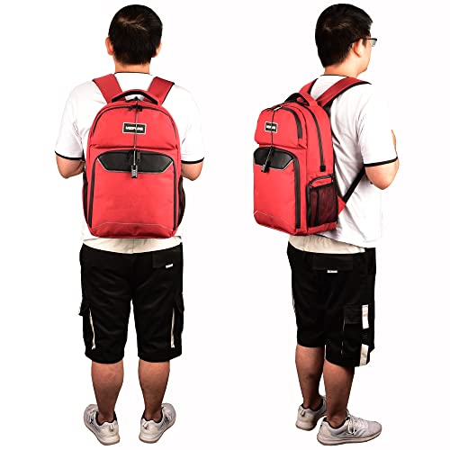 MZIPLINE Travel Backpack-Smell Proof-Scent Proof Daypack Bookbag for School Laptop Women (Heather Red)