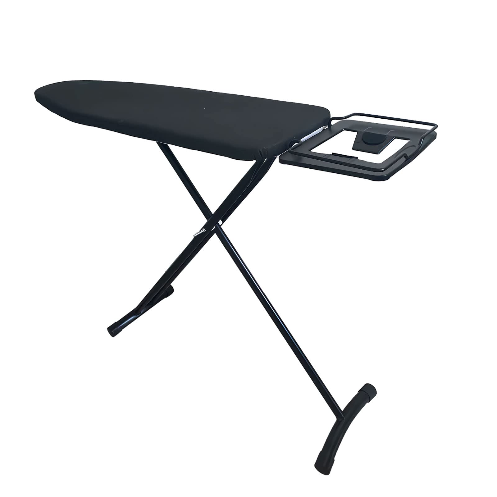 ikaufen Ironing Board, Non-Slip Foldable Tabletop Iron Board with Steam Iron Rest and Thicken Felt Pad, Heavy Sturdy Metal X-Legs Ironing Board (Black)