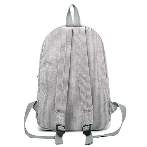 Corduroy Knapsack Casual Backpack Unisex Classic Campus Portable Ultra Soft Handbag (Pink)