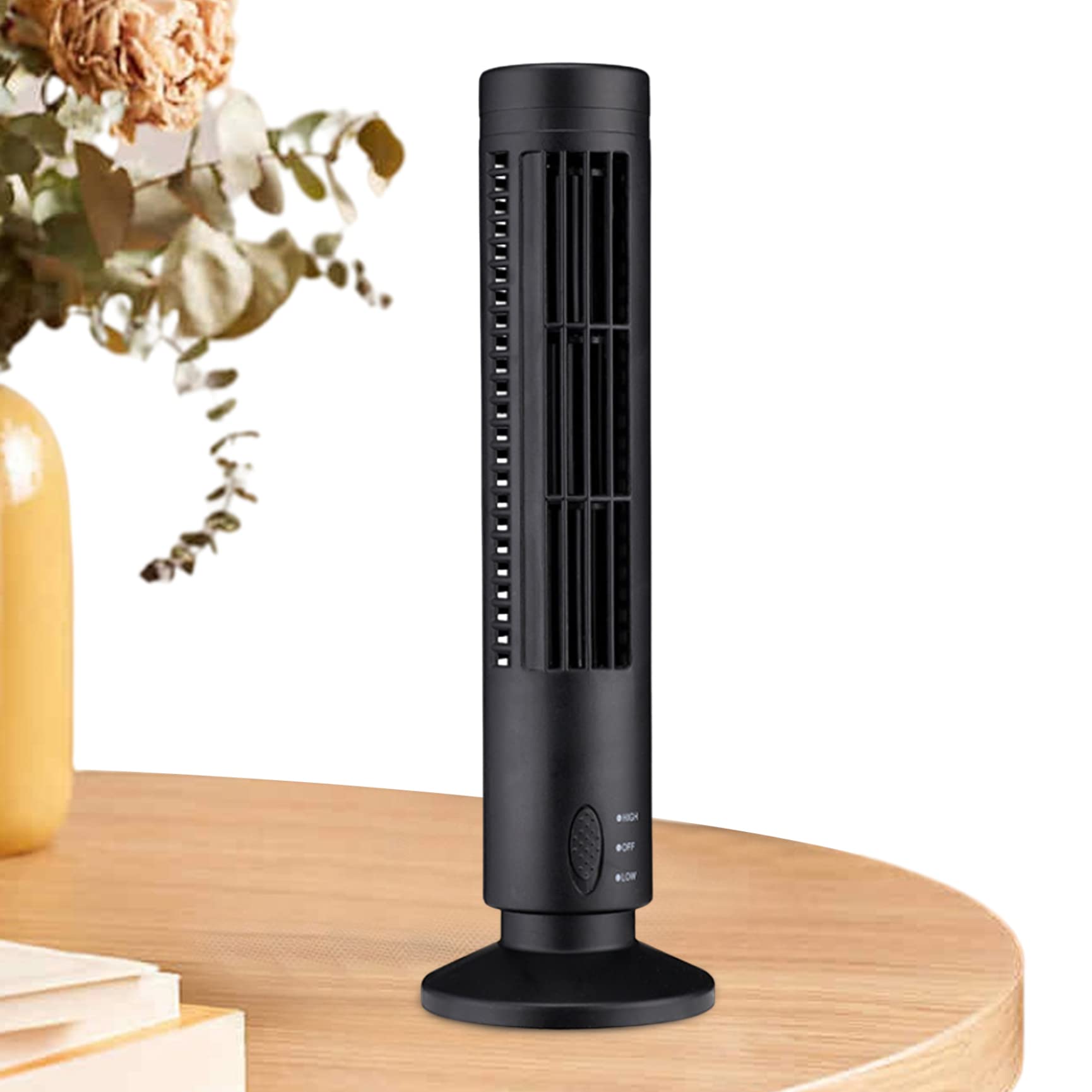KUYYFDS Desk Fan, Tower Fan Oscillating Floor Fan Bladeless Cooling Fan Portable Vertical Conditioner for Office Home Black