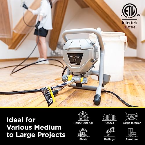 MaXpray M1 Airless Paint Sprayer, 2023 Version, High Efficiency, Thinning-Free, Minimal Overspray, for Home Exterior & House Interior DIY Painting Projects, with Paint Sprayer Accessories
