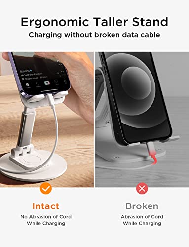 LISEN 360 Degree Rotation Cell Phone Stand Holder for Desk, Foldable, Adjustable, Ergonomic, Portable, Pocket Friendly, Slim Profile, Compatible with iPhone 14, iPad Tablet 4-10"