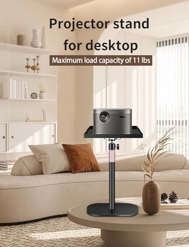 M MIMMU Desktop Projector Stand - Use on Table in Bedroom Living Room Office - Adjustable Height 11.6" to 17.3"