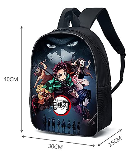 Demon Slayer Backpack Teens Anime laptop School Knapsack Toddler Travel Bag Outdoor Set of 3 (Style 10)