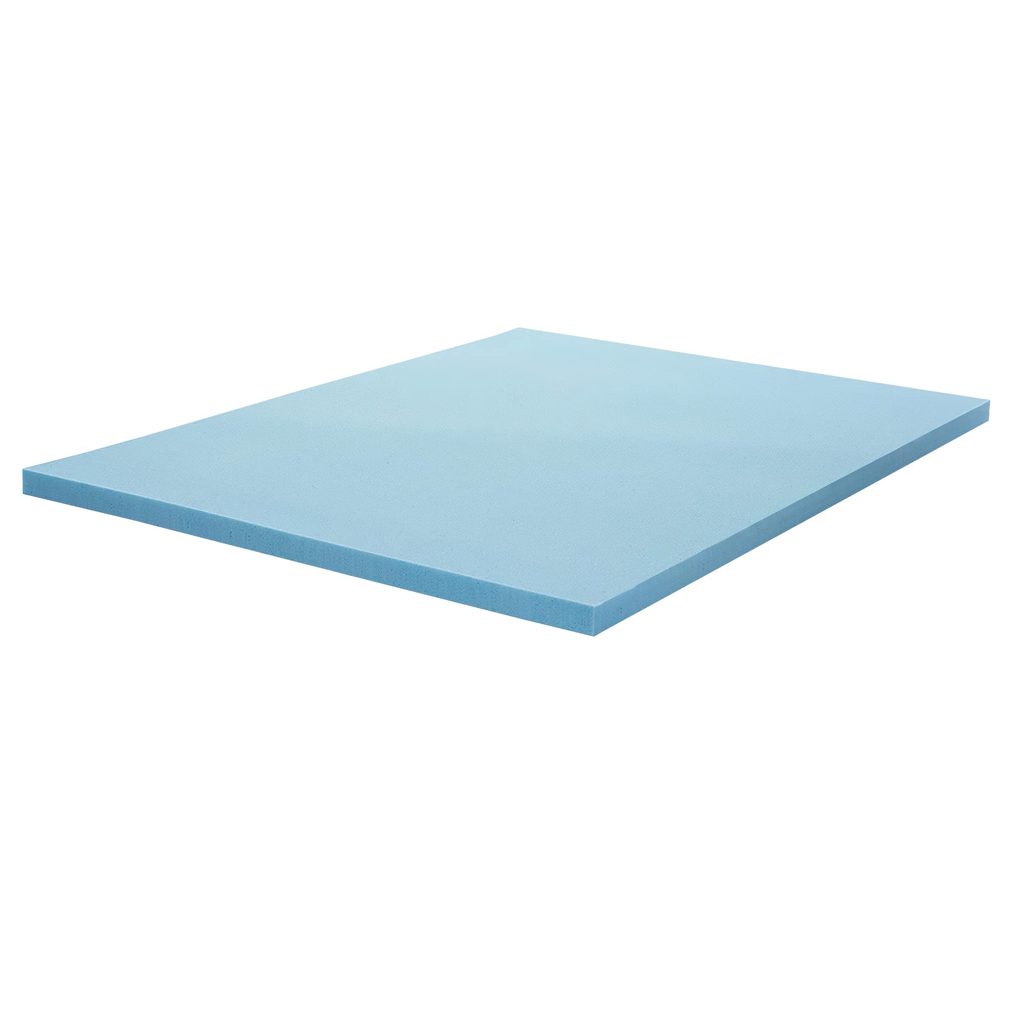 Spring Coil, 1-Inch Gel Memory Foam Mattress Topper, CertiPUR-US Certified for Superior Comfort and Support, Queen, Blue