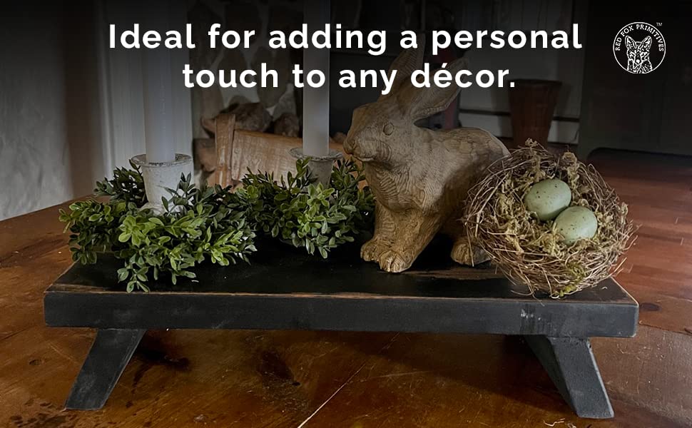 Red Fox Primitives Rustic Wooden Table Riser to Elevate Your Home Decor Style - Use as a Fancy Centerpiece on Countertops, Kitchen Islands, or Dining Tables - Handmade - Solid & Sturdy - in 2 Colors