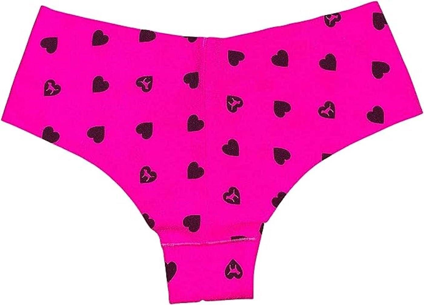 Victoria's Secret Pink Smooth No Show Cheekster Underwear/Panty Color Pink Heart New (as1, alpha, s, regular, regular)