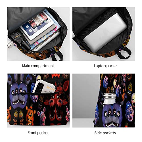 Fnaf backpacks Horror Game Midnight Bears backpack Bookbag bag 3d Casual Light Weight Backpack For Girls Boys Teens