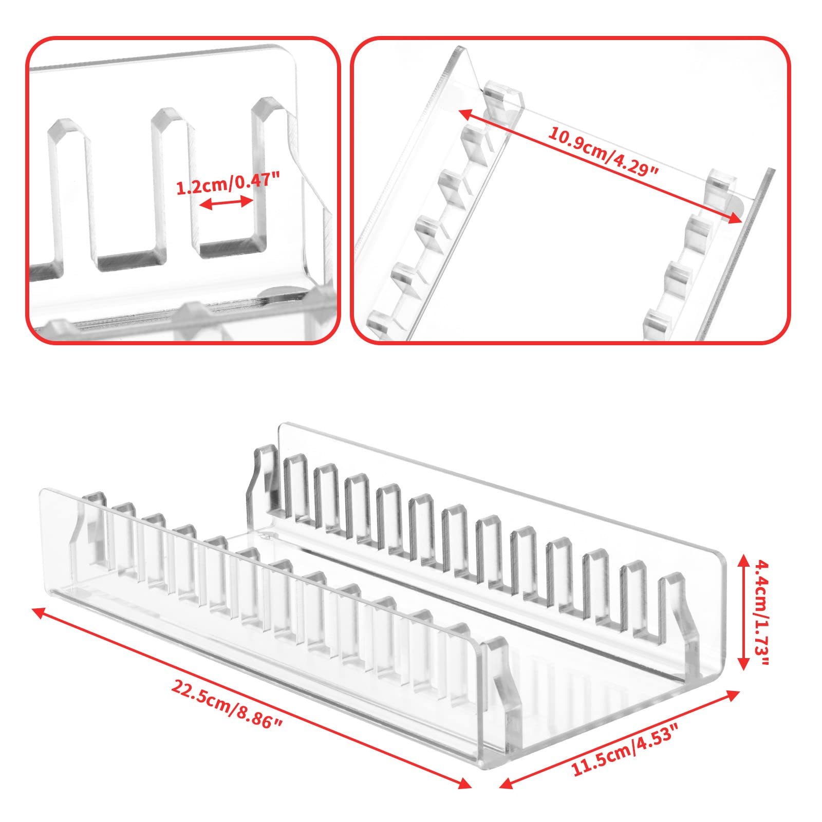 CaSZLUTION Acrylic Game Storage Organizer Stand Compatible with Nintendo Switch Game Card Case, Upgraded Switch Game Display Holder Fits up to 12 Games Box - Clear