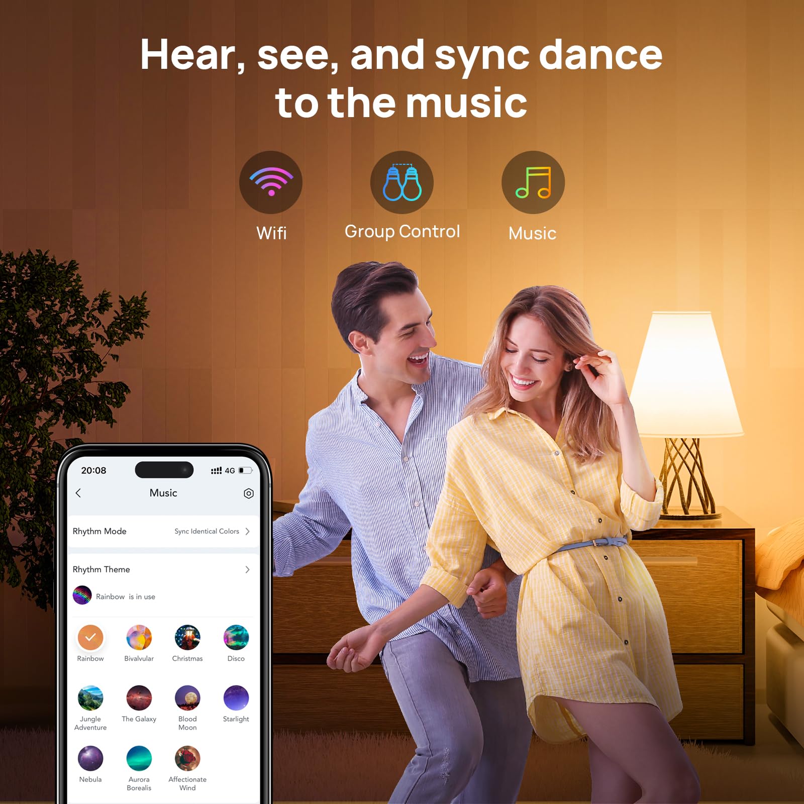 Consciot Smart Light Bulbs,WiFi Bluetooth Bulbs Works with Alexa/Google Home/Siri/SmartThings, RGBTW Color Changing LED Light Bulb, Music Sync Smart Bulbs E26 9W 800LM A19 Matter Smart Bulb, 2 Pack