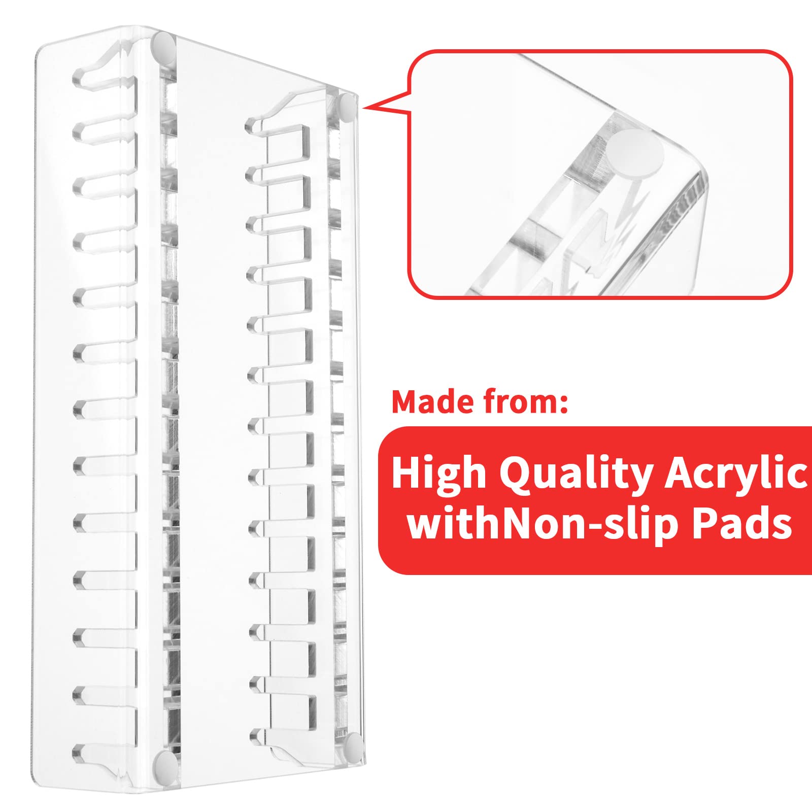 CaSZLUTION Acrylic Game Storage Organizer Stand Compatible with Nintendo Switch Game Card Case, Upgraded Switch Game Display Holder Fits up to 12 Games Box - Clear