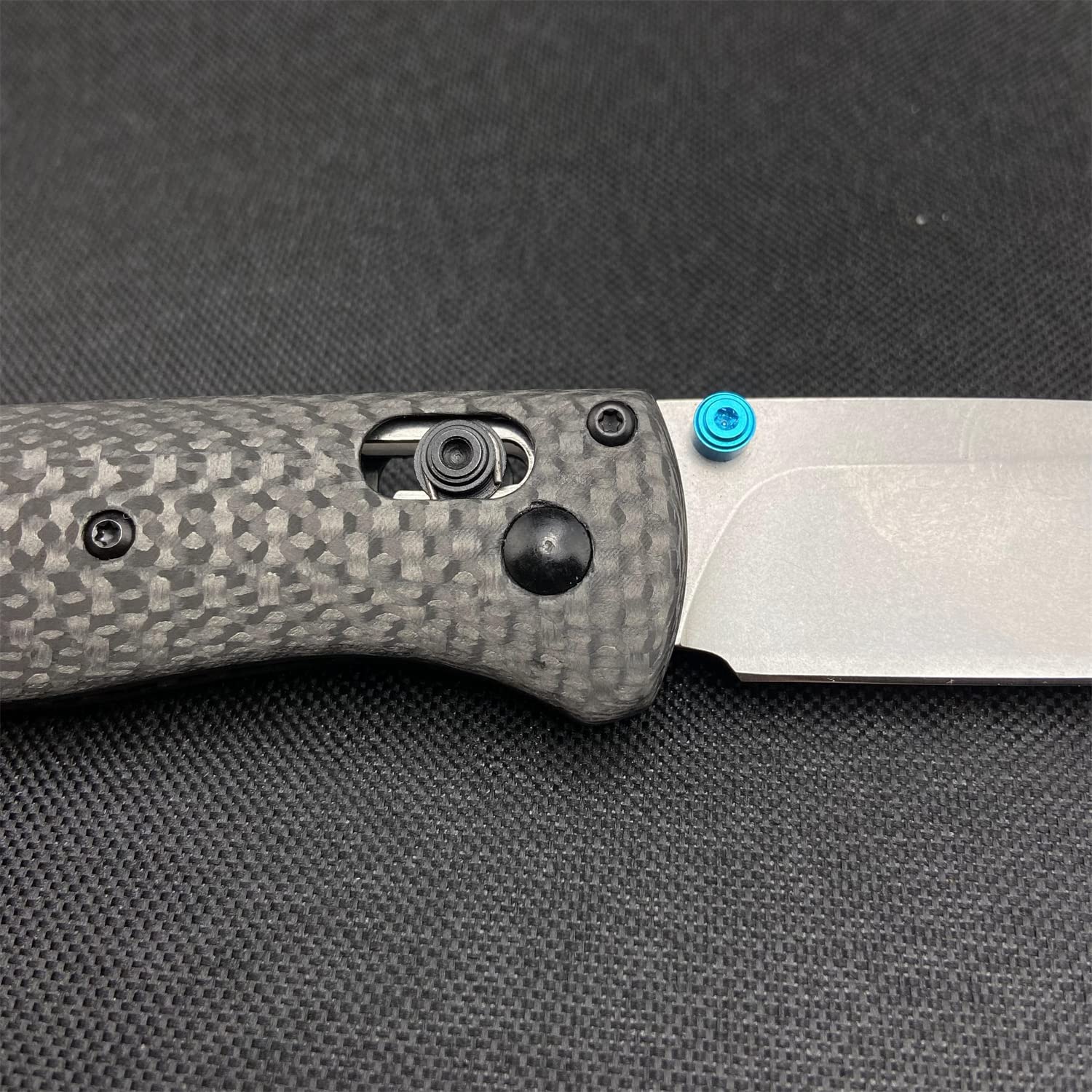 HUAAO EDC Bugout Knife, Axis Lock Knife with 8Cr13MoV Blade, Carbon Fiber Handle, Folding Pocket Knife with Belt Clip for Camping