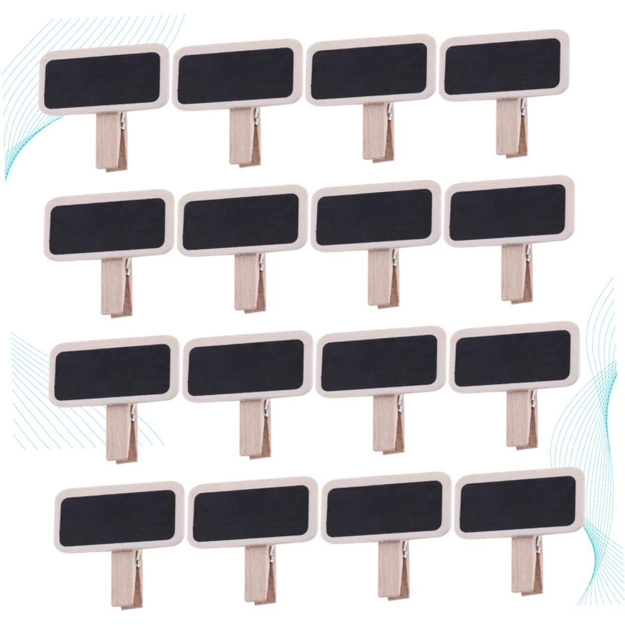 50pcs Mini Blackboard Wooden Clips Blackboard for Kids Message Board Small Blackboard