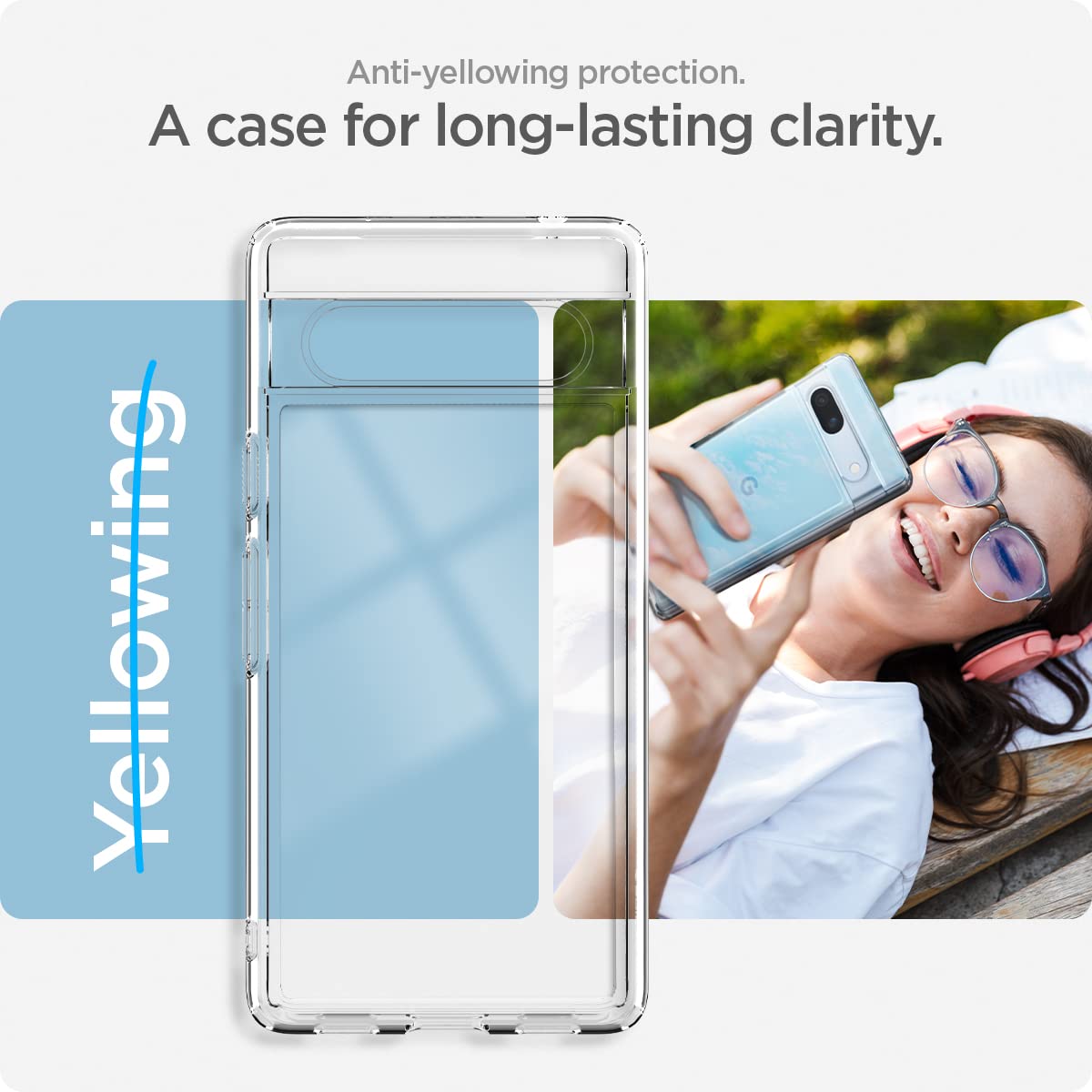 Spigen Ultra Hybrid Designed for Pixel 7a Case and Pixel Buds Pro Case (2022) Bundle