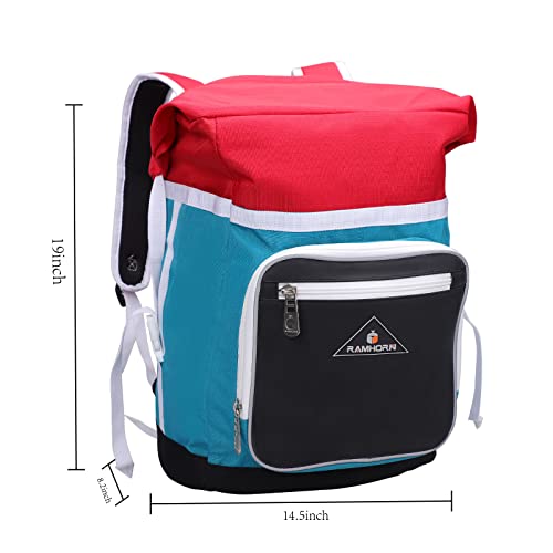 RAMHORN Laptop School Backpack 26L Waterproof Business Travel Bag Men Women College BackPack for Hiking Camping Red