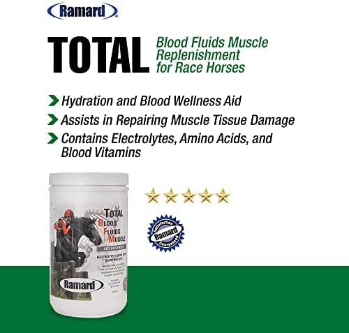 Ramard Total Respiratory & Endurance (1/2oz Syringe) & Total Blood Fluids Muscle Replenishment Horse Powder Supplement (2.3lb) Bundle - w/Clairisol, Methyl Parabens, Electrolytes & Sodium Benzoate