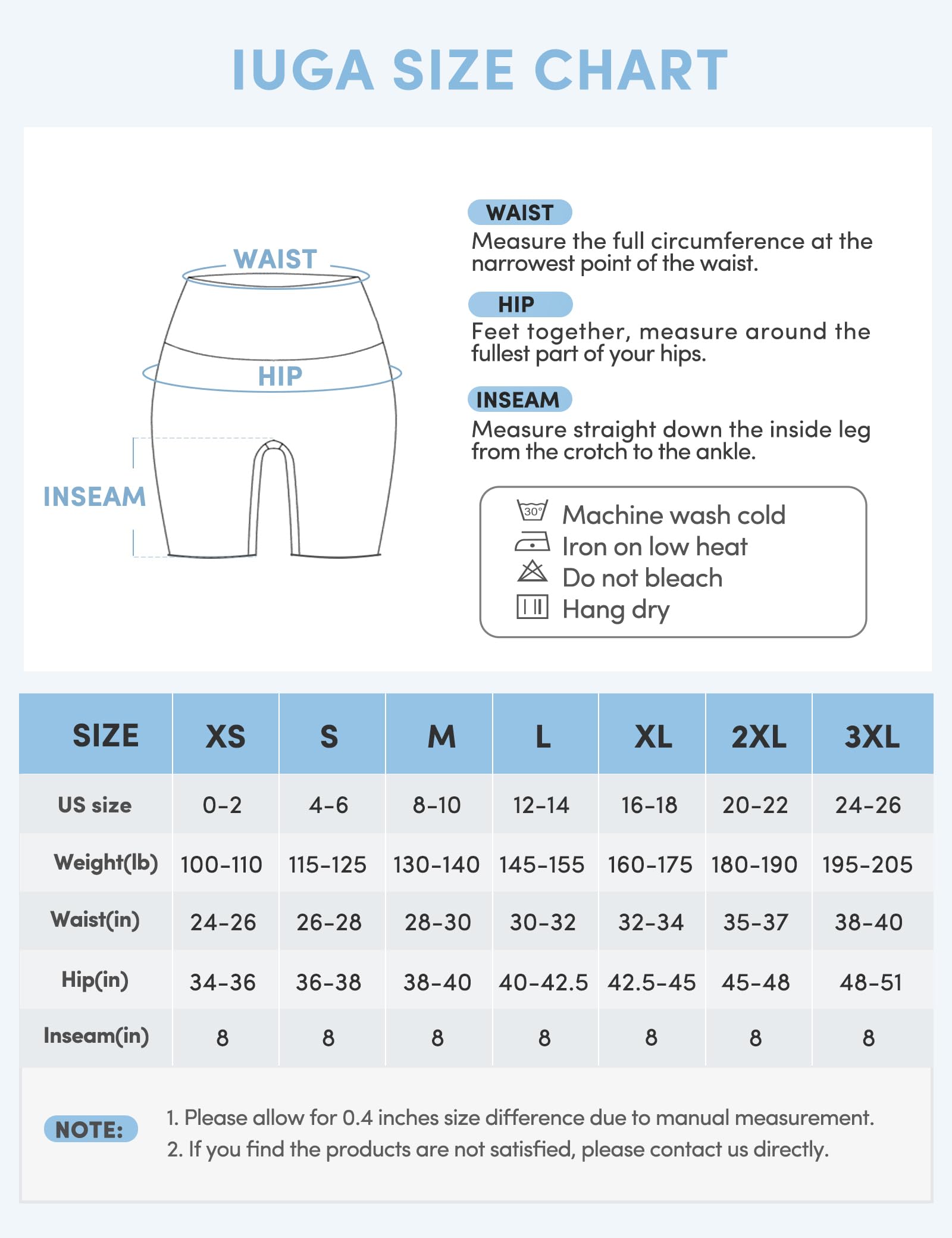 IUGA Biker Shorts Women Tummy Control 8" Workout Gym High Waisted Running Yoga Compression Spandex Shorts Women with Pockets Black
