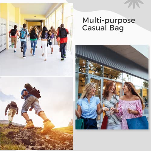 Backpack for Women and Girls, Chic Geometric Design Casual School Bag, Waterproof Oxford Cloth Shoulder Bag, Multi-pocket Large Capacity Backpack for School, Office
