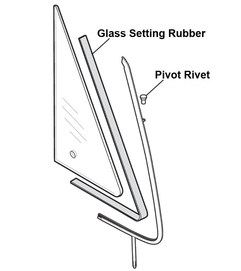 New Front Vent Glass Pivot Rivets & Install Punch Tool L&R Compatible With 1973-1987 C/K R/V Truck, 73-91 Suburban, K5 Blazer, Jimmy