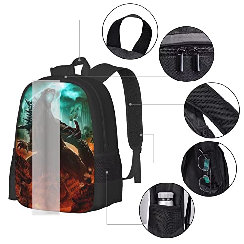 Youth Novelty Printed Backpack, Classic Movie Anime Cosplay Dayback, 17 Inches High Capacity With Pencil Case, Unisex