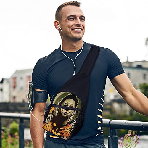 Sling Bag Halloween Michael Myers Crossbody Chest Backpack Shoulder Bags for Womens Mens