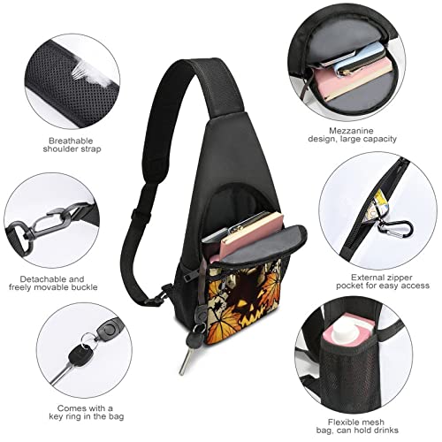 Sling Bag Halloween Michael Myers Crossbody Chest Backpack Shoulder Bags for Womens Mens