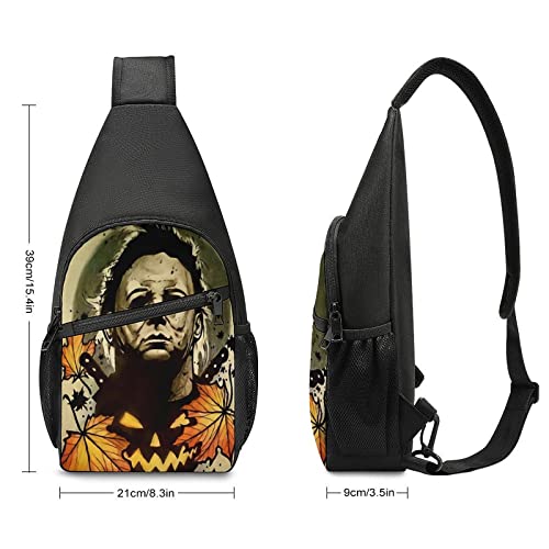 Sling Bag Halloween Michael Myers Crossbody Chest Backpack Shoulder Bags for Womens Mens