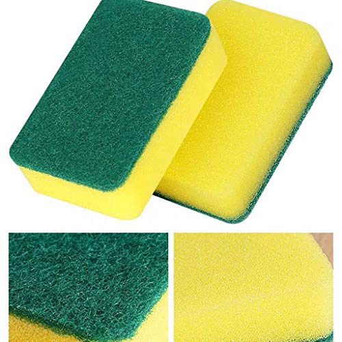Kitchen Cleaning Sponges Scrub Sponges Cleaning Scrub Sponges for Kitchen Double Cleaning Cloth Dish Sponges for Washing Dishes Sponges for Cleaning Scrub Sponge for Dishes,Pots,Pans (Yellow)