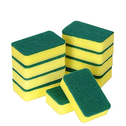 Kitchen Cleaning Sponges Scrub Sponges Cleaning Scrub Sponges for Kitchen Double Cleaning Cloth Dish Sponges for Washing Dishes Sponges for Cleaning Scrub Sponge for Dishes,Pots,Pans (Yellow)