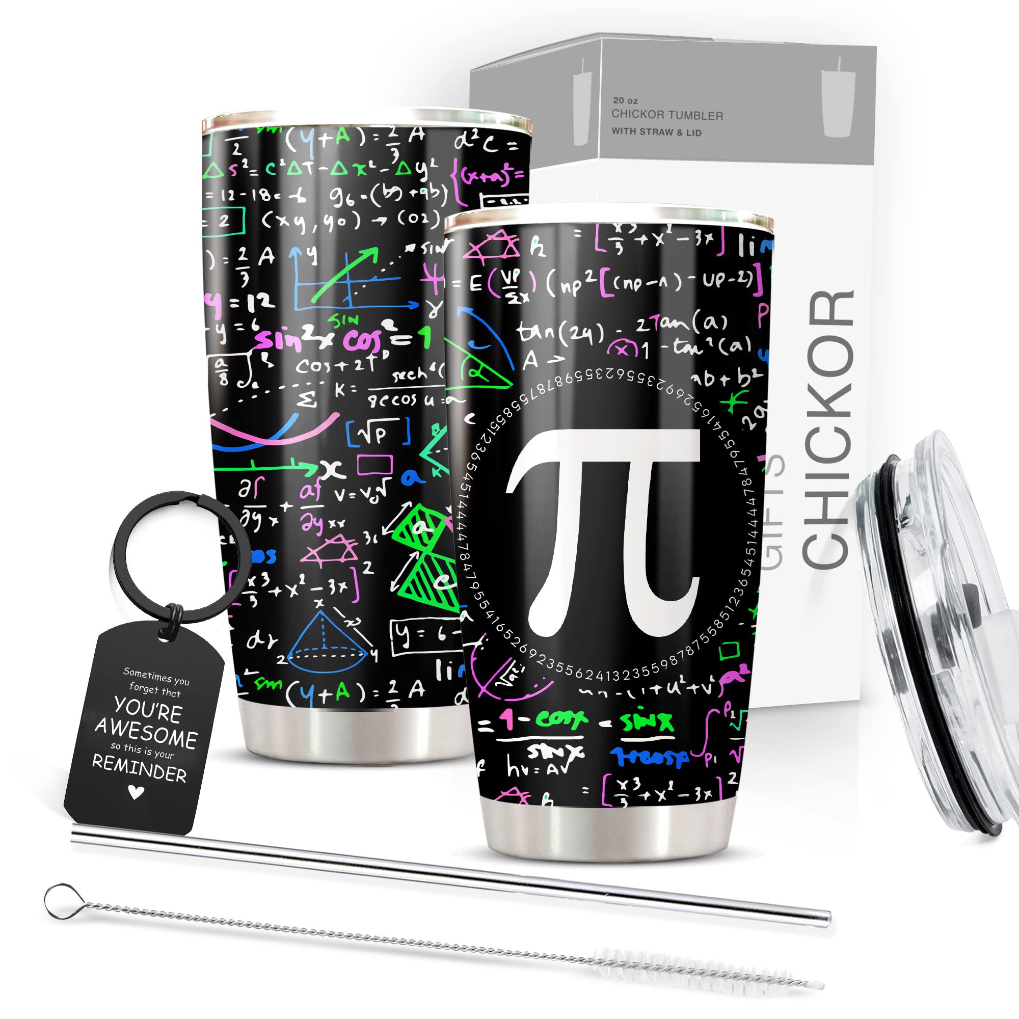 CHICKOR Math Teacher Gift - Male Teacher Appreciation Gifts - Funny Math Teacher Tumbler 20 Oz For Men - Math Mug - Unique Gifts Ideas For New Teachers, Women, Math Lovers, Assistant From Student