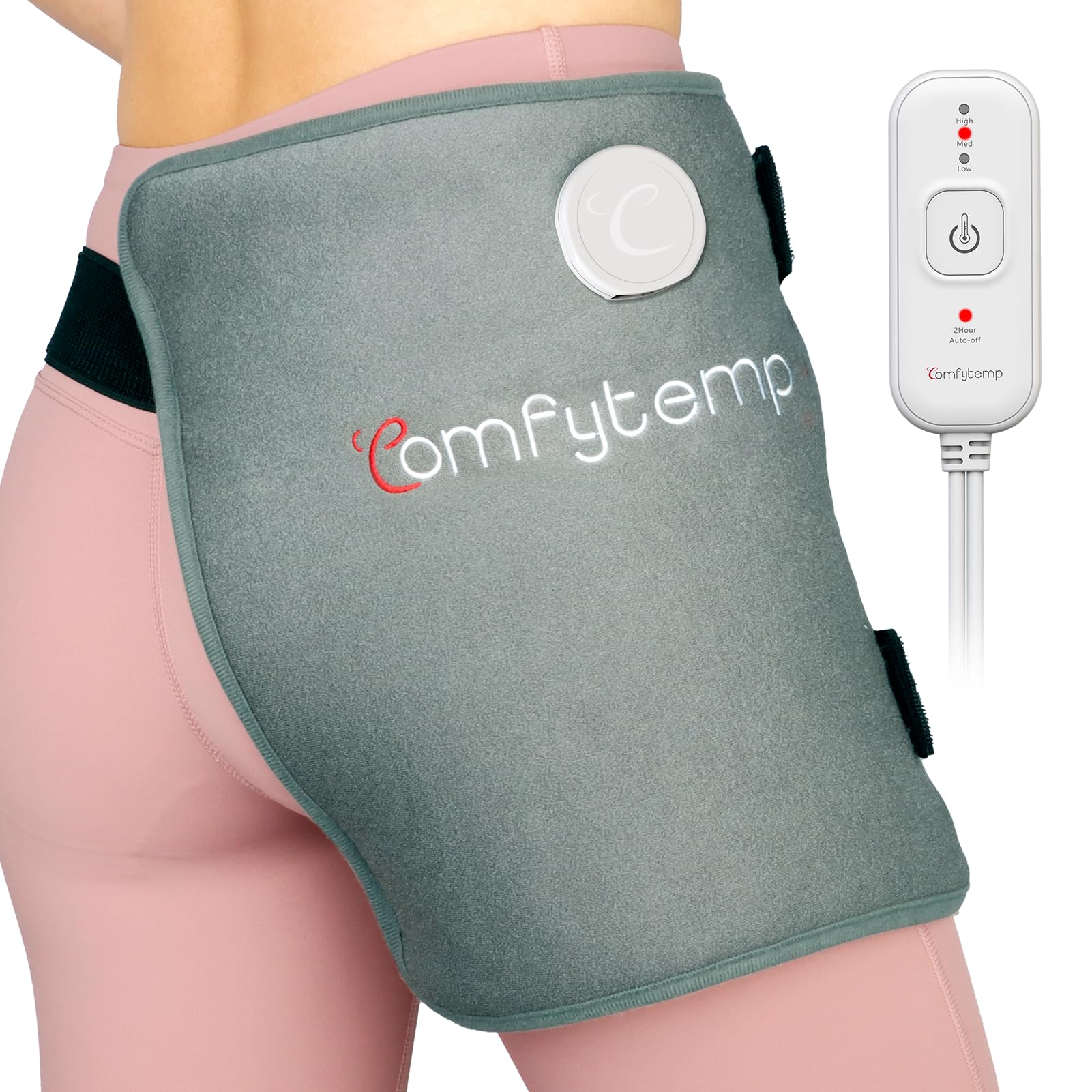 Comfytemp Hip Heating Pad for Hip/Sciatica Pain Relief - FSA HSA Eligible Hip Brace, Birthday Gifts for Mom/Women/Wife/Men, Lower Back/Thigh/Buttock Electric Heat Pad, Hot Physical Therapy(S/M)