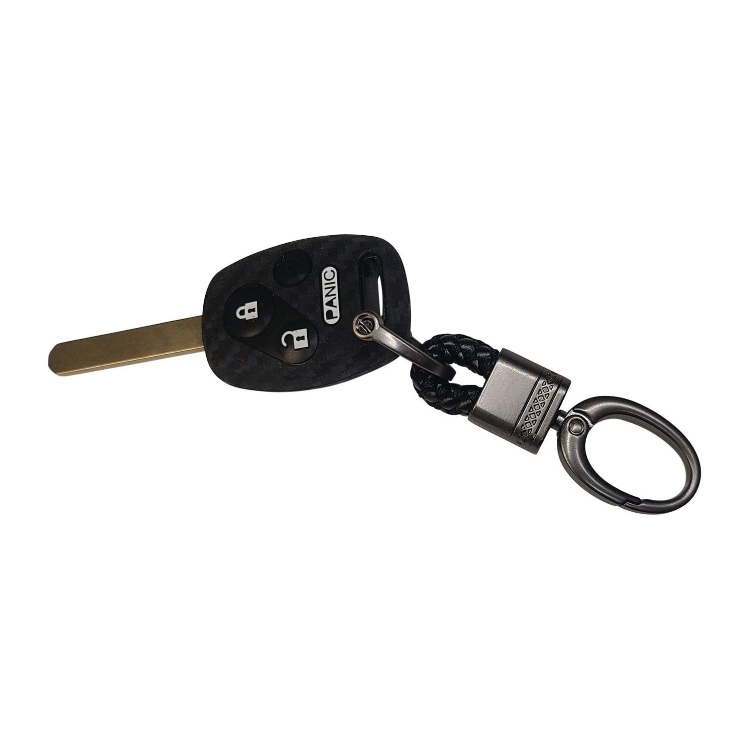 Silicone Remote Key Cover Carbon Fiber Style 3 Buttons with Keychain For Honda Vehicles