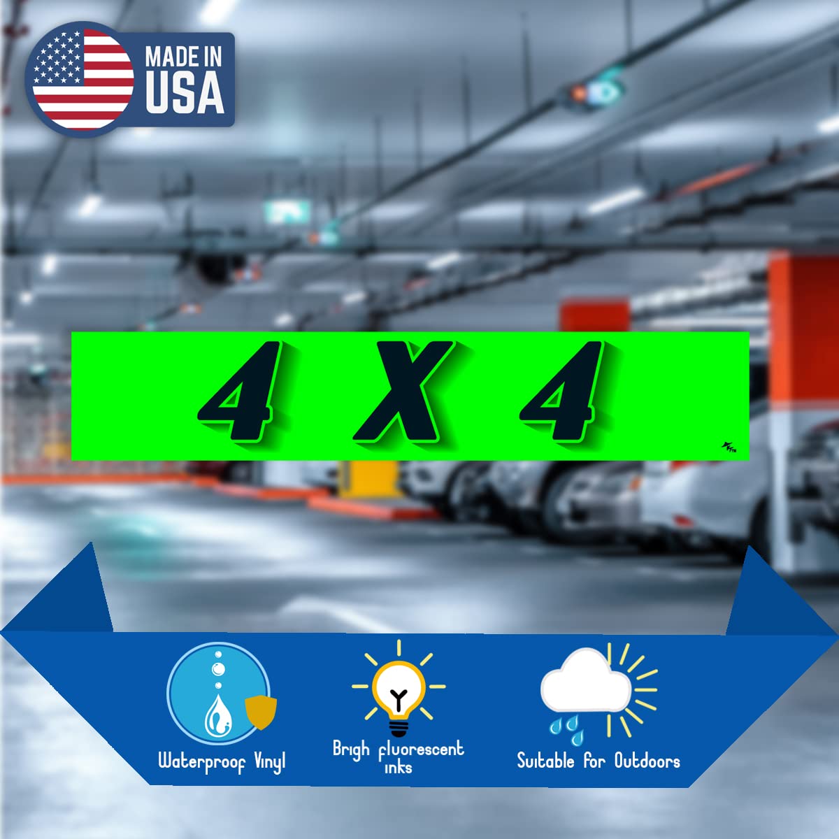 VERSA-TAGS 7.5" Black/Green Vinyl Number Decals 11 Dozen Set Windshield Pricing & 1 Pack of Each of 4X4, Buy Here Pay Here, Financing Available 14.5" x 2.75" Sticker Windshield Decal Auto Dealership