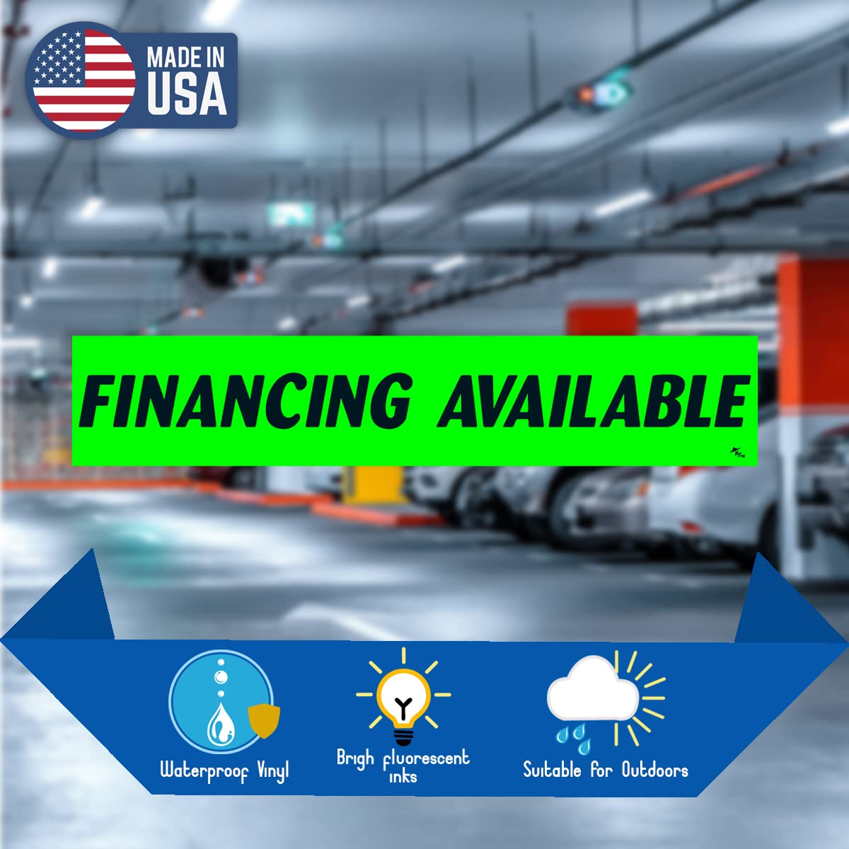 VERSA-TAGS 7.5" Black/Green Vinyl Number Decals 11 Dozen Set Windshield Pricing & 1 Pack of Each of 4X4, Buy Here Pay Here, Financing Available 14.5" x 2.75" Sticker Windshield Decal Auto Dealership