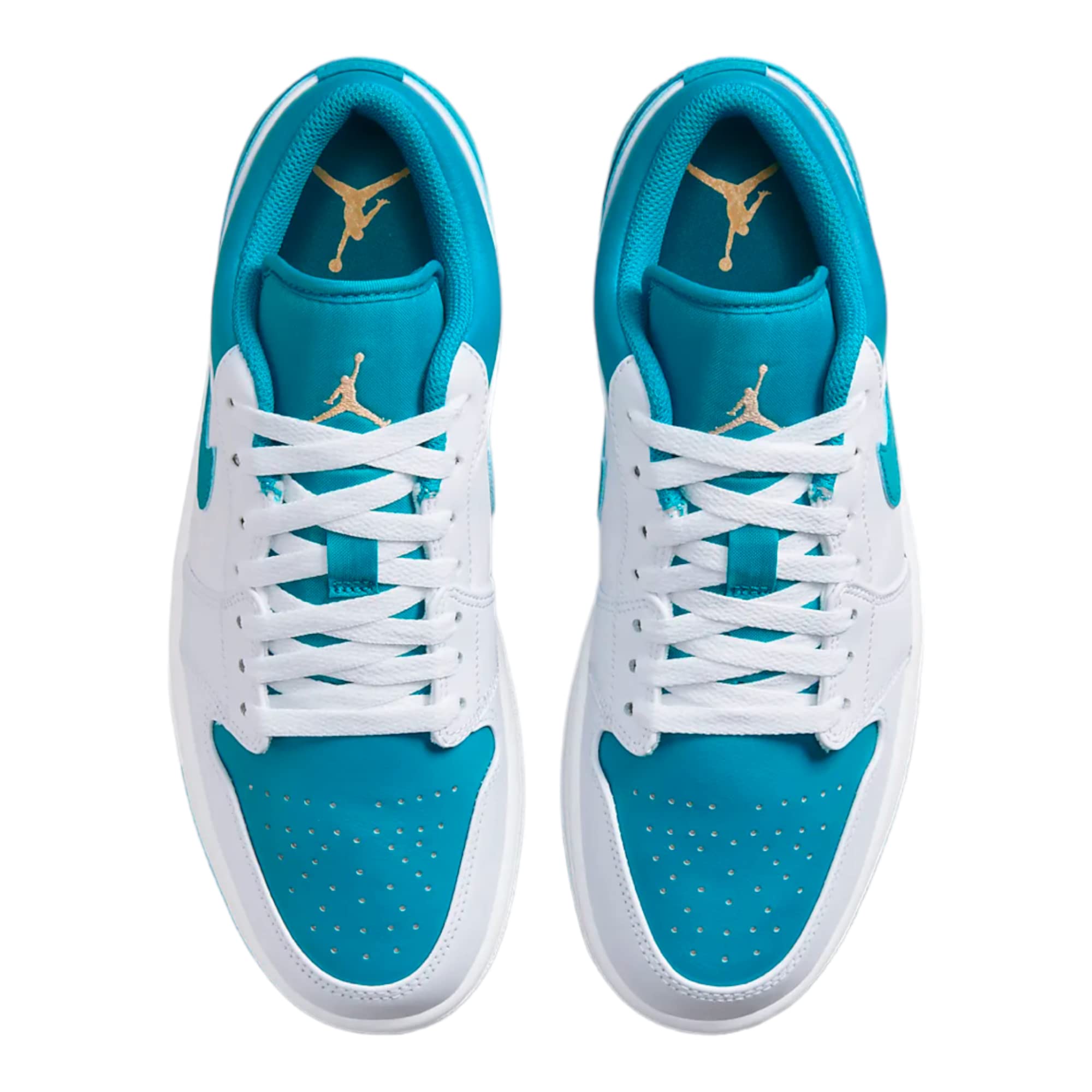 Jordan Nike Air 1 Low Men's Shoes White/Celestial Gold-Aqauatone 553558-174 12