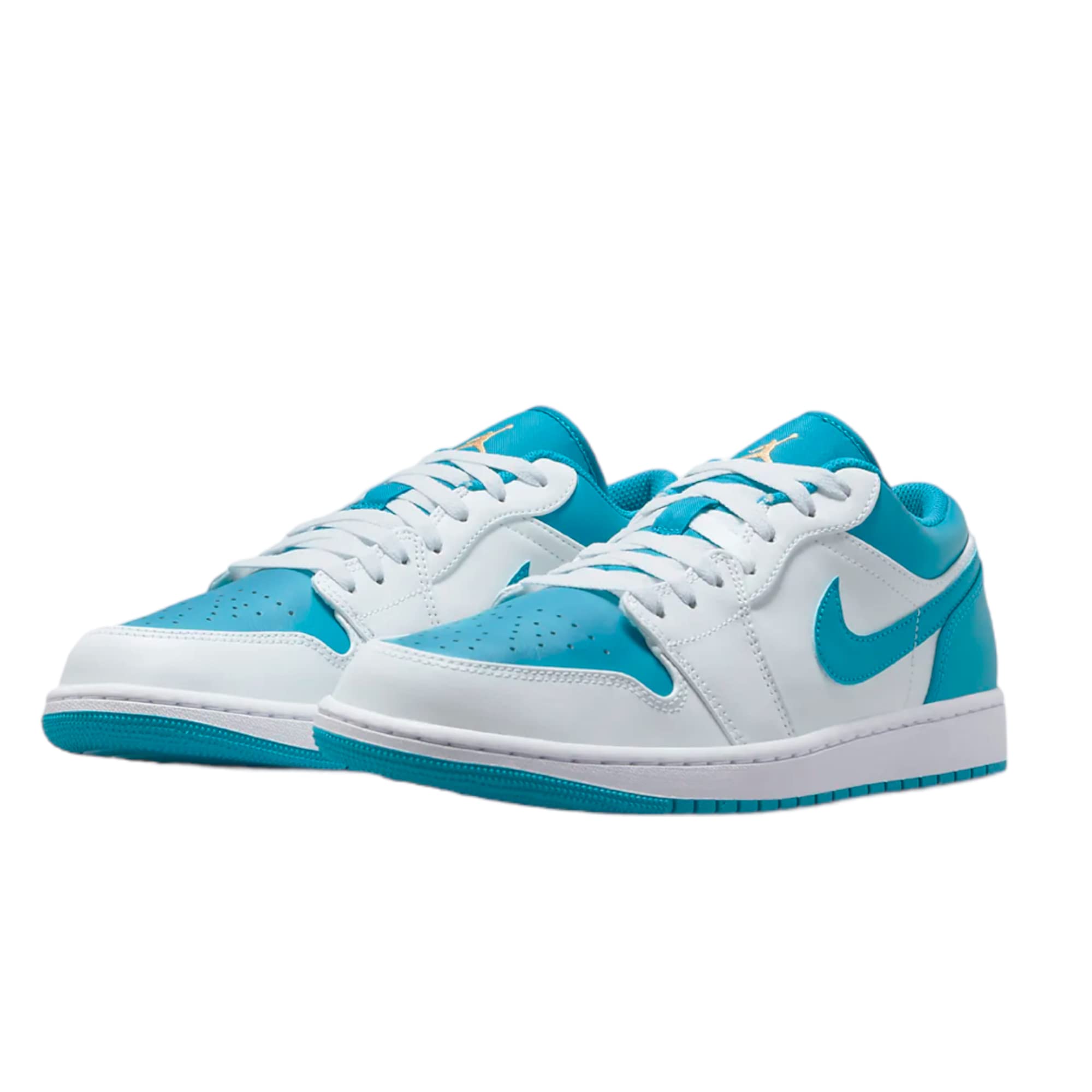 Jordan Nike Air 1 Low Men's Shoes White/Celestial Gold-Aqauatone 553558-174 12