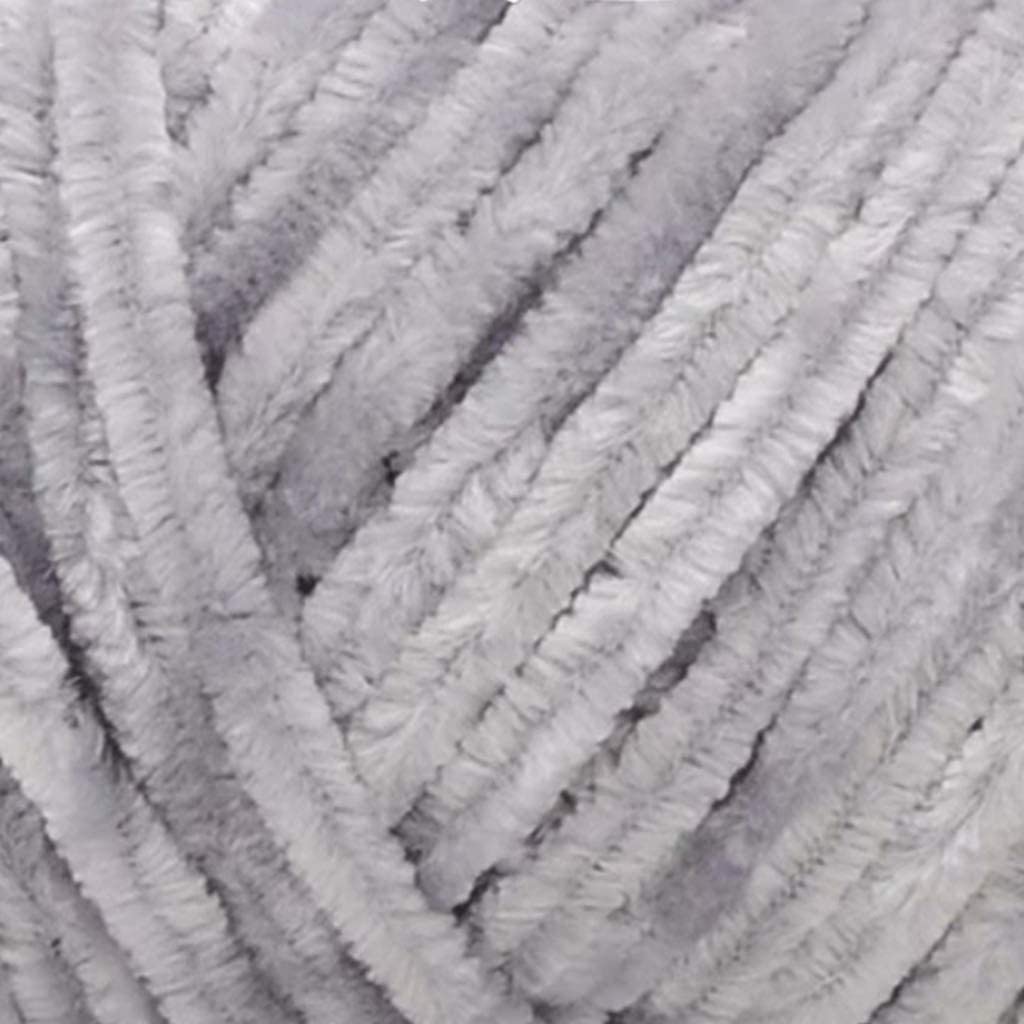 Gray Solid Color Hand Woven Thick Crochet Thread Chenille Velvet Yarn Soft Wrapping for Craft Scarves Sports Blankets 100g