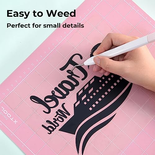 xTool Black HTV Vinyl Roll Heat Transfer Vinyl - 12" x 10ft Black Iron On Vinyl for Cricut Cameo & xTool M1, Easy to Cut, Ultra-Stretchable PU Matte Black HTV Vinyl for T-Shirts, DIY Clothes, Bag