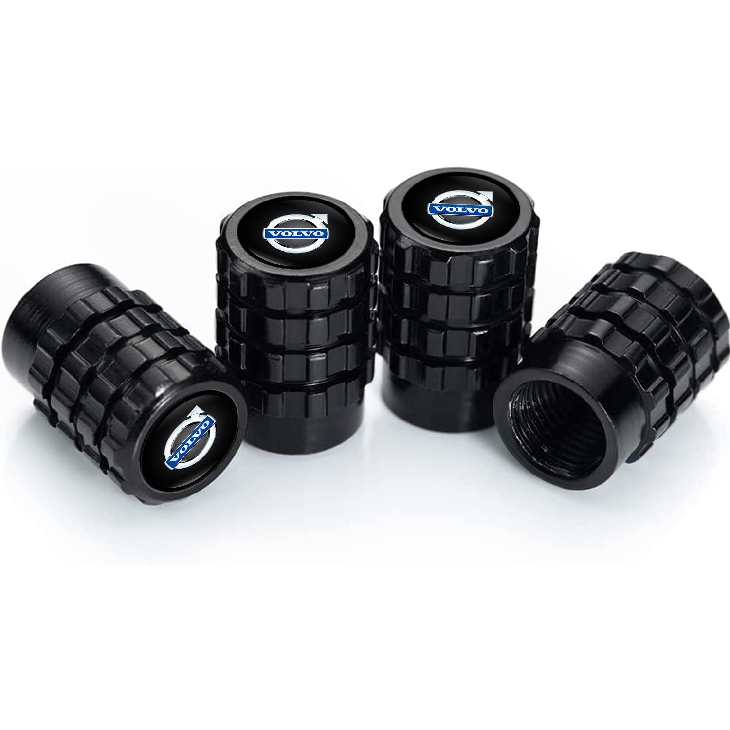 Metal Auto Car Tire Valve Stem Caps Compatible with Volvo s60 s90 xc60 xc40 xc90 v60 v90 Series All Models Wheel Cap, Air Valve Caps Styling Decoration Accessories 4pcs