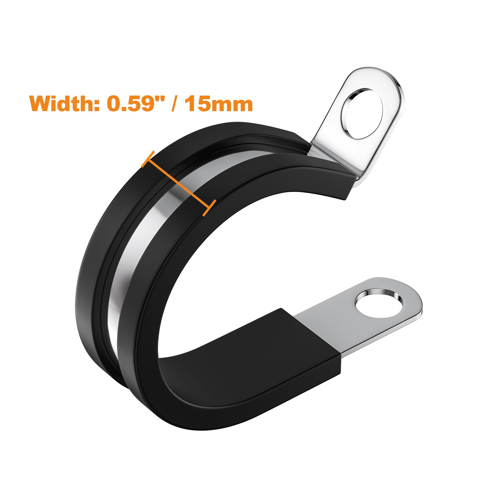 50 PCS 1/2 Inch Cable Clamps, 304 Stainless Steel Cable Clamps, Insulated Clamp, Hose Clamp, Pipe Clamp, Sturdy Clamp, and Wire Clamp by RTHIEAI